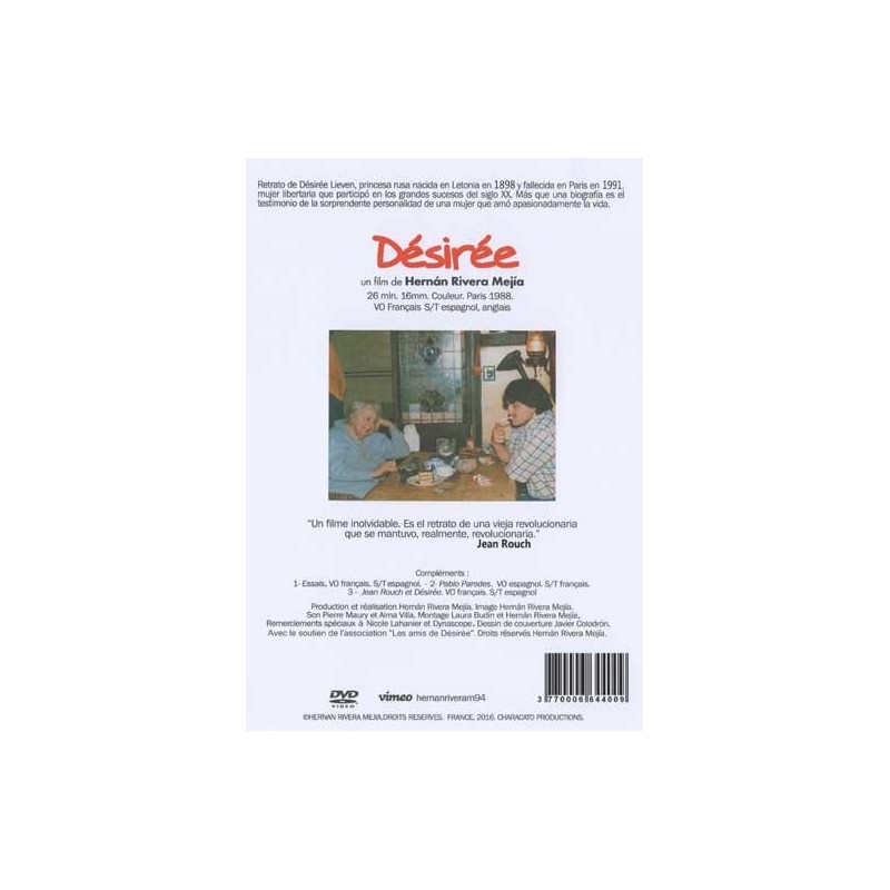 DVD Désirée - Hernán Rivera Mejía